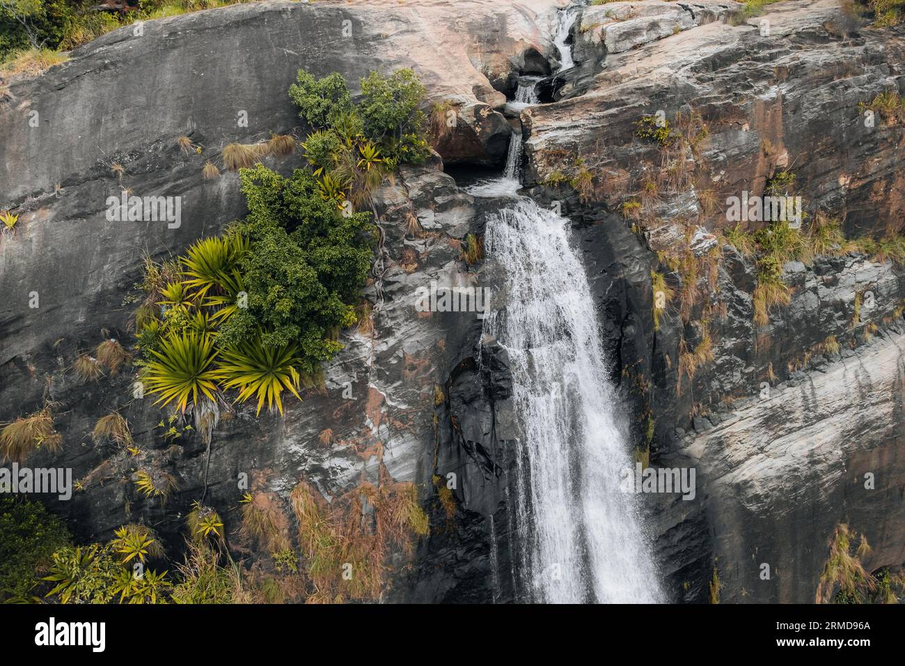 Aerial Photo of Diyaluma falls Waterfall in jungle of Ella Sri Lanka ...