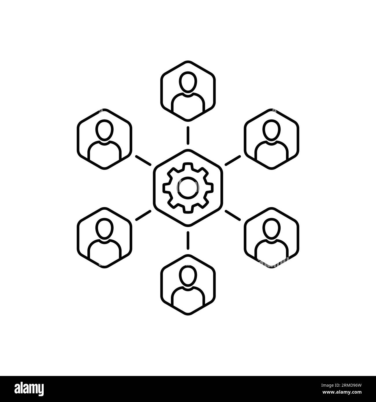 group of thin line people like joint development. flat linear trend ...