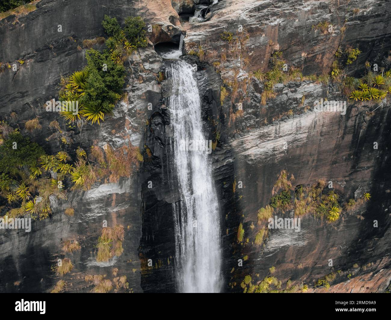 Aerial Photo of Diyaluma falls Waterfall in jungle of Ella Sri Lanka ...