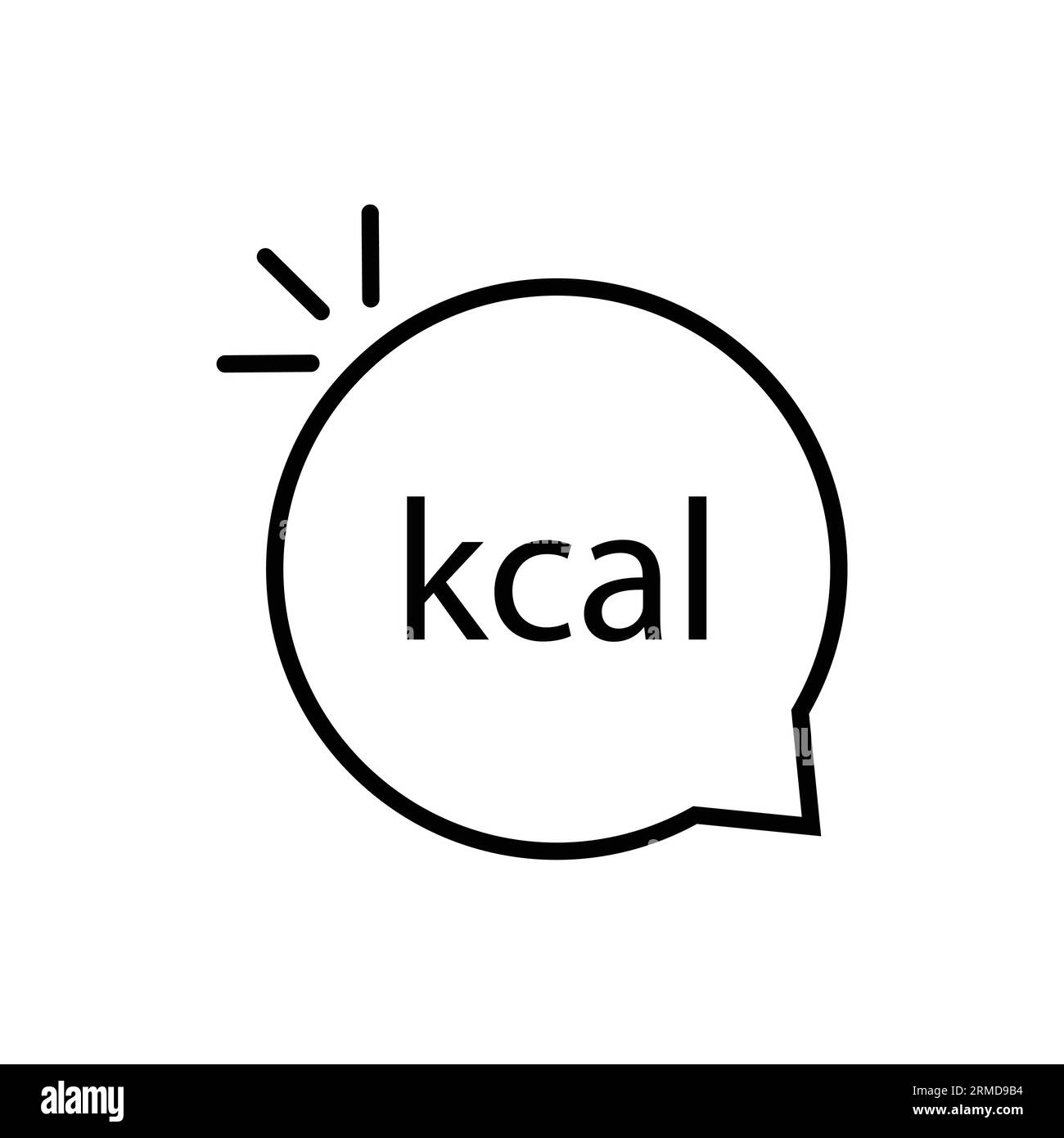 black simple thin line kcal bubble. flat minimal style trend modern ...