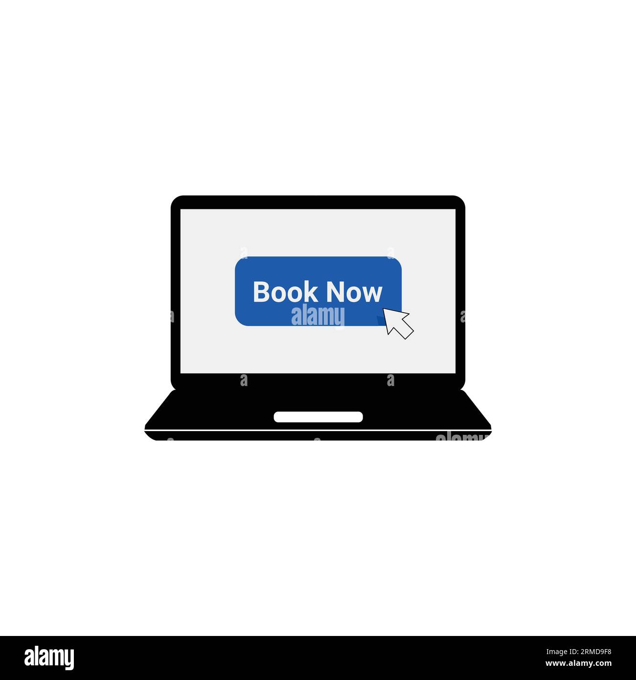 black laptop icon like online booking. flat style trend modern simple ...