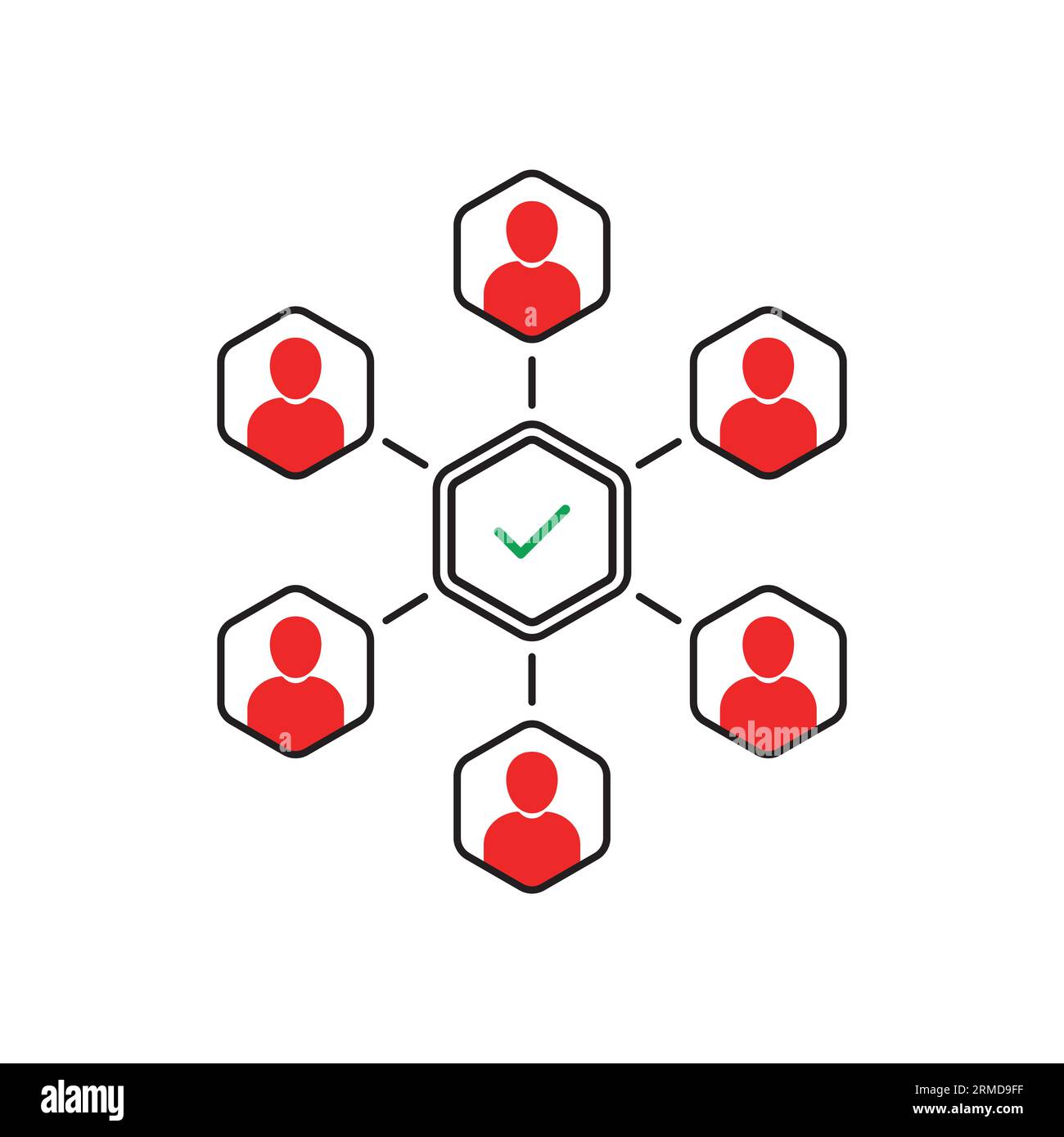 abstract teamwork icon like successful collaboration. flat outline ...