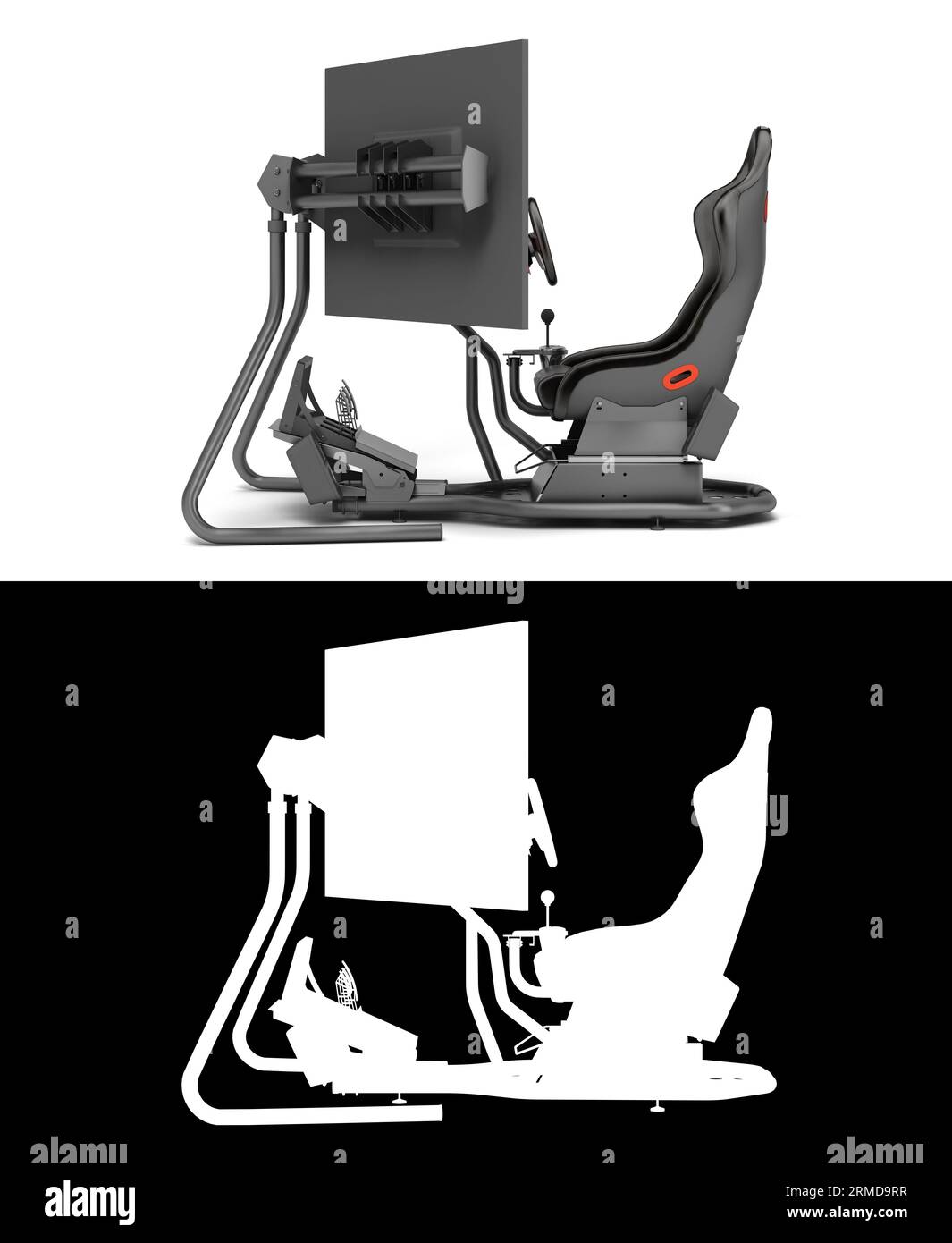 modern car game simulator left side view 3d render on white with alpha ...