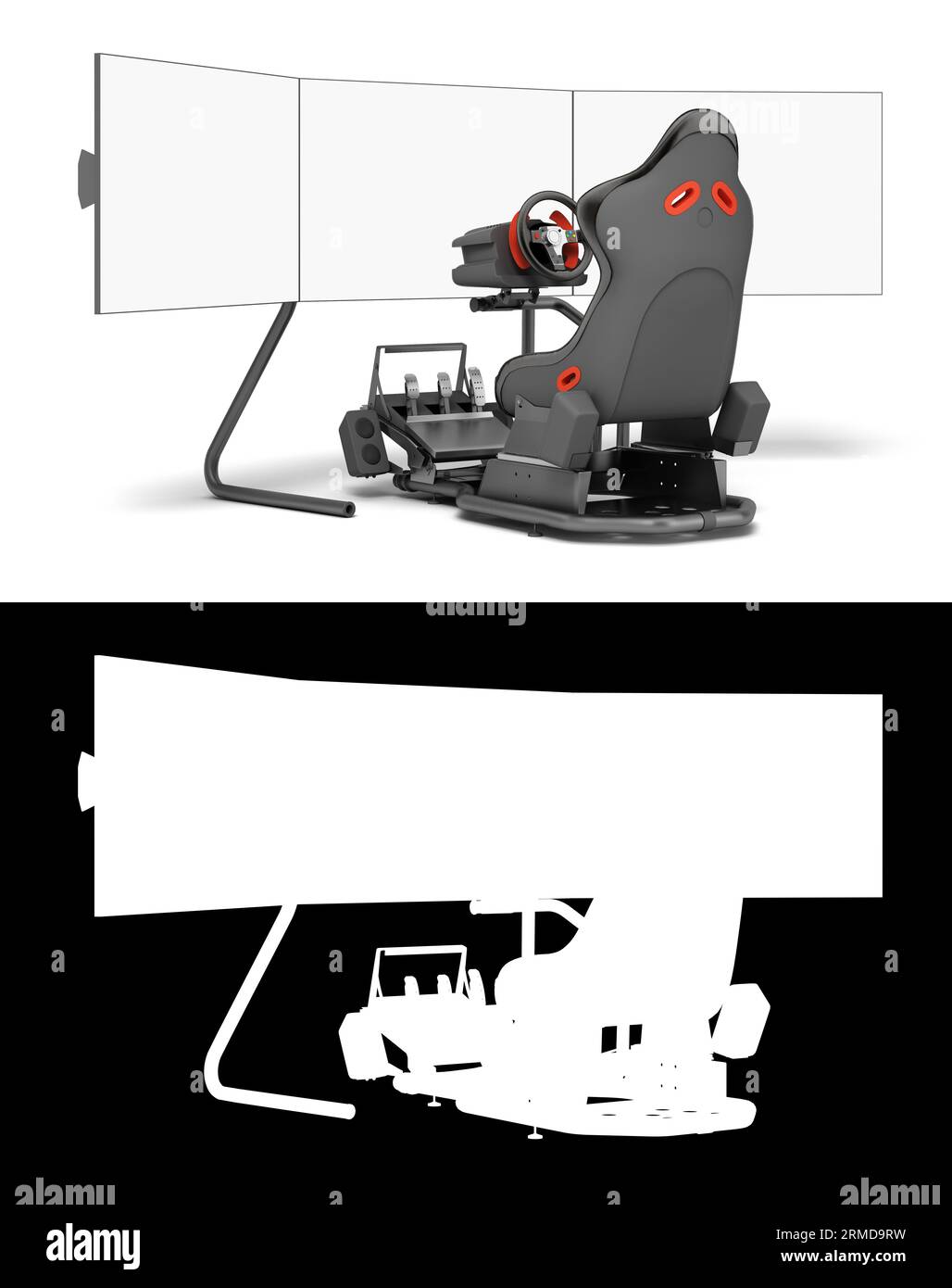 modern car game simulator perspective view 3d render on white with ...