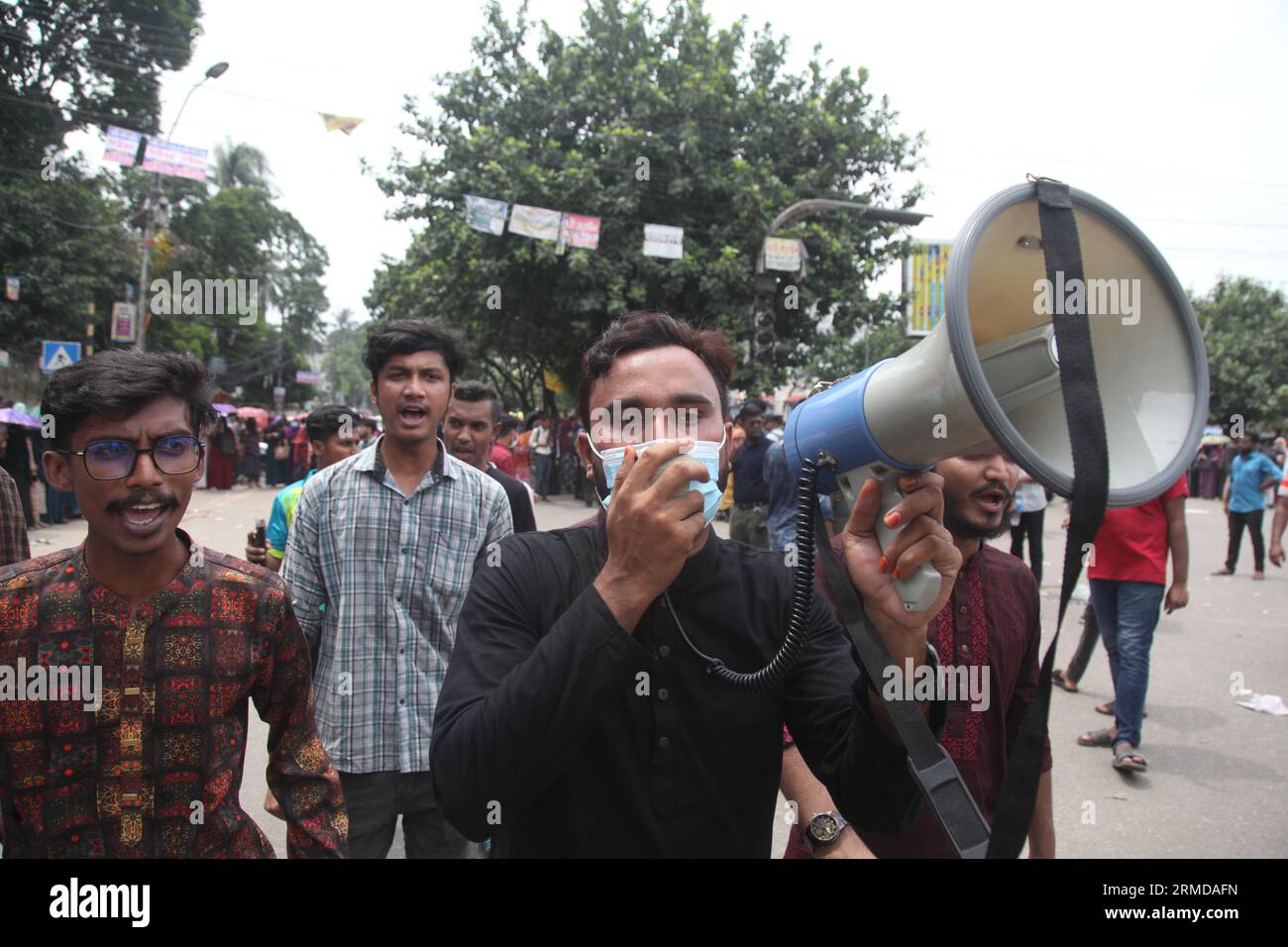 Dhaka, Bangladesh. August 27, 2023. Students of seven colleges ...
