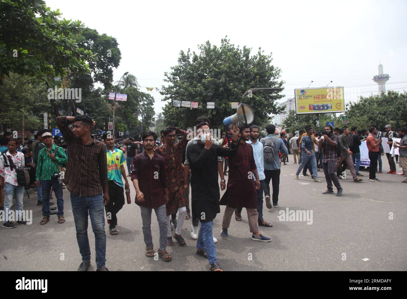 Dhaka, Bangladesh. August 27, 2023. Students of seven colleges affiliated to Dhaka University ...