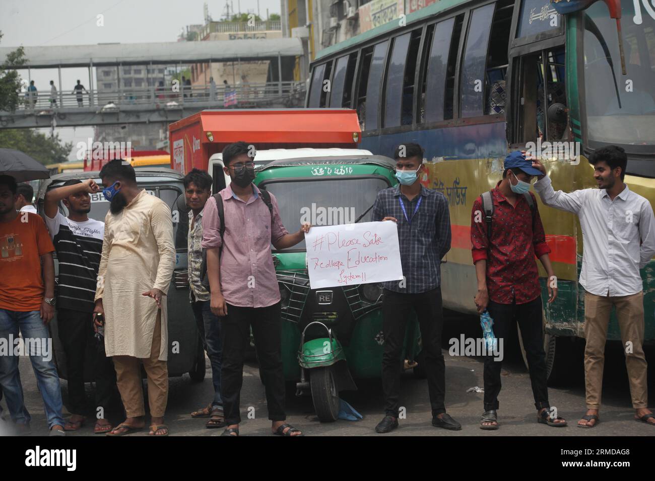Dhaka, Bangladesh. August 27, 2023. Students of seven colleges ...