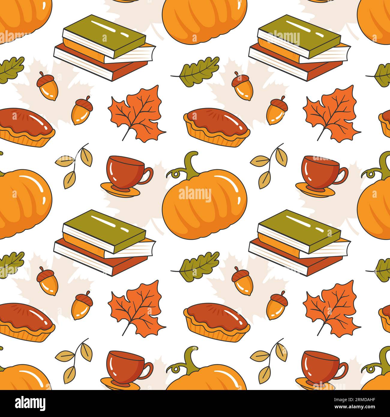 Autumn Season Seamless Pattern Design with Fall Elements in Template ...