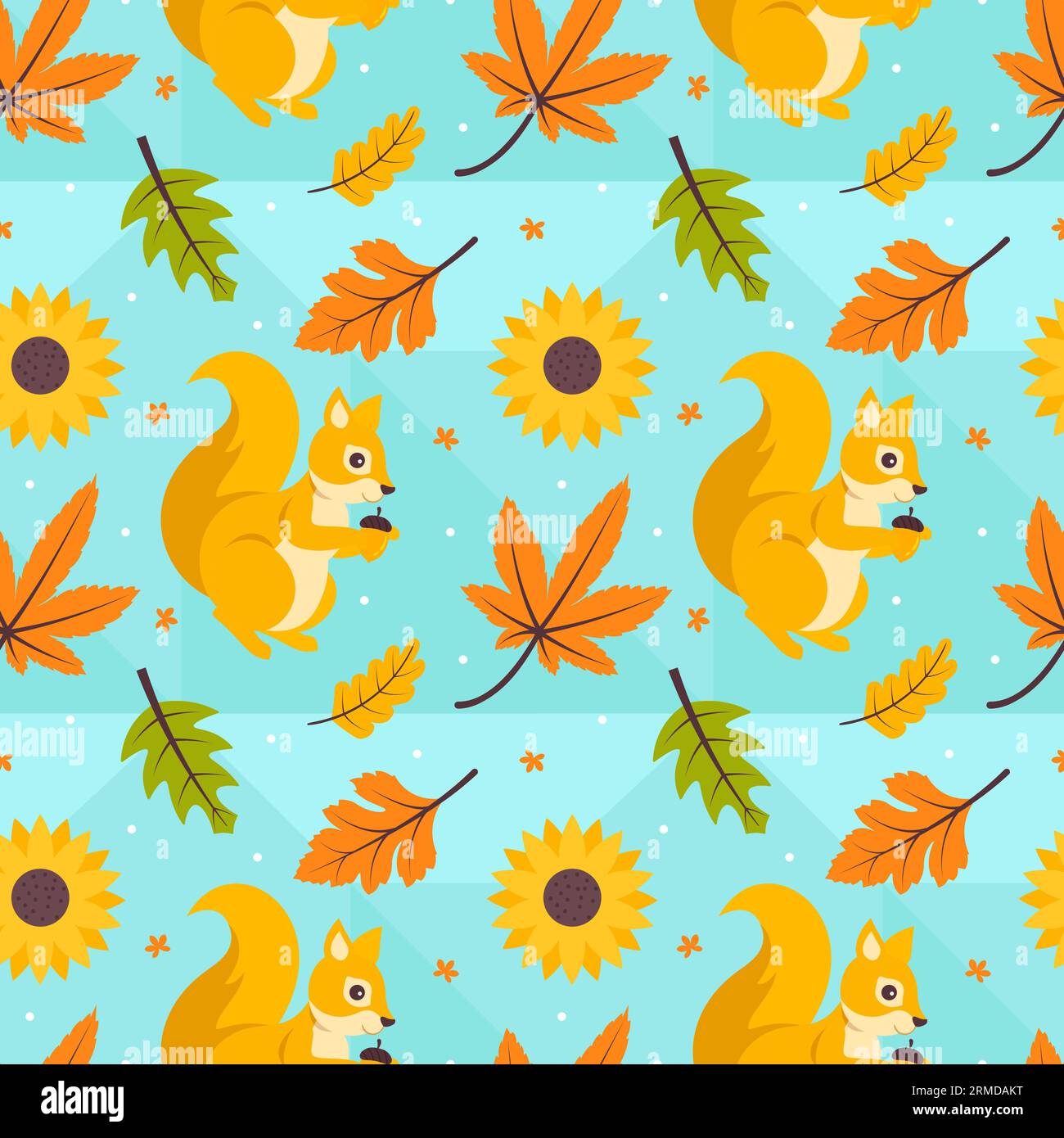 Autumn Season Seamless Pattern Design with Fall Elements in Template ...