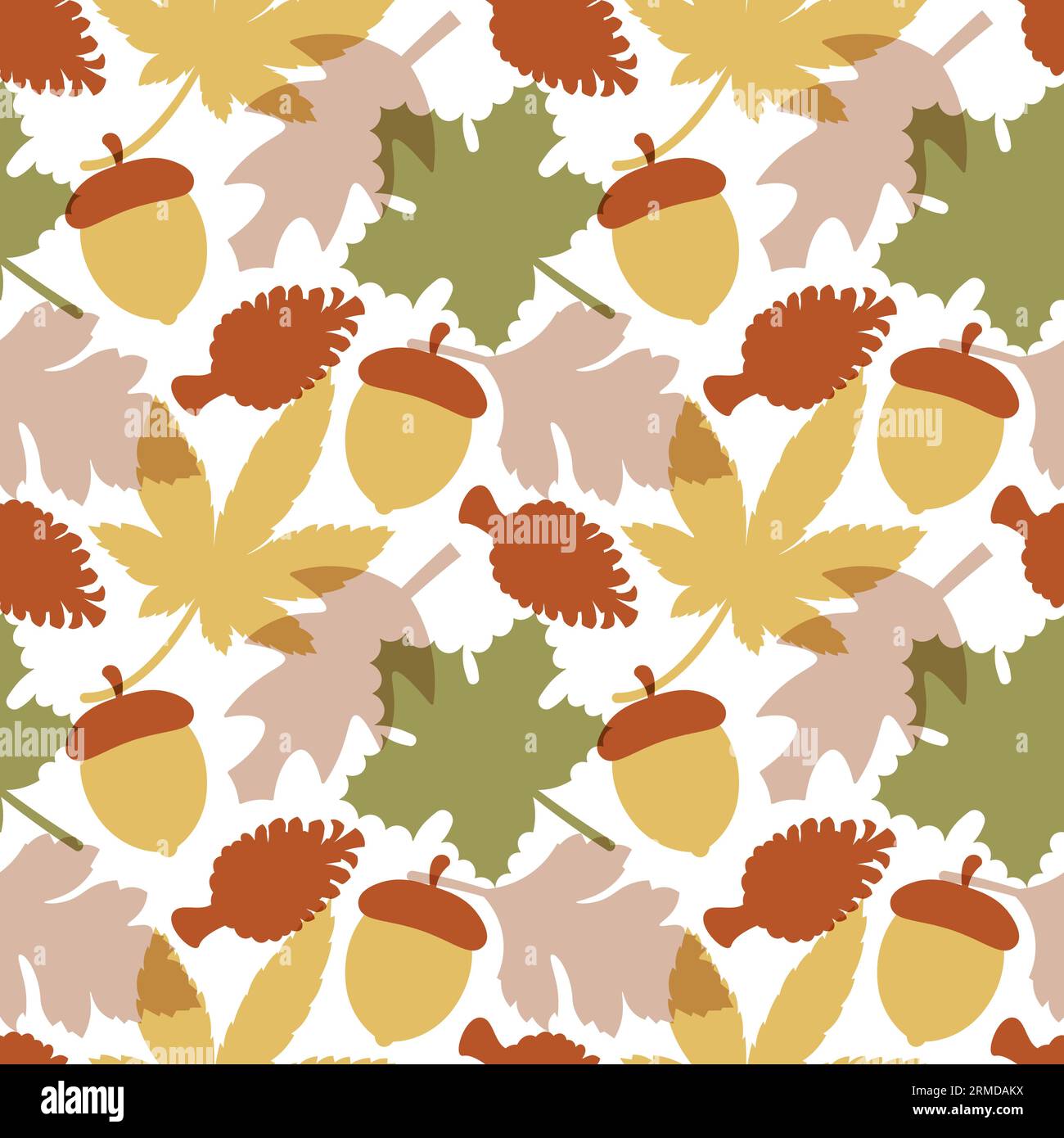 Autumn Season Seamless Pattern Design with Fall Elements in Template ...