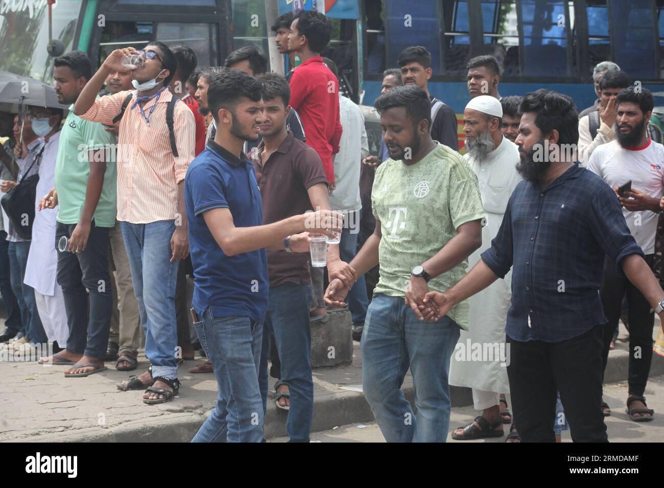Dhaka, Bangladesh. August 27, 2023. Students of seven colleges affiliated to Dhaka University ...