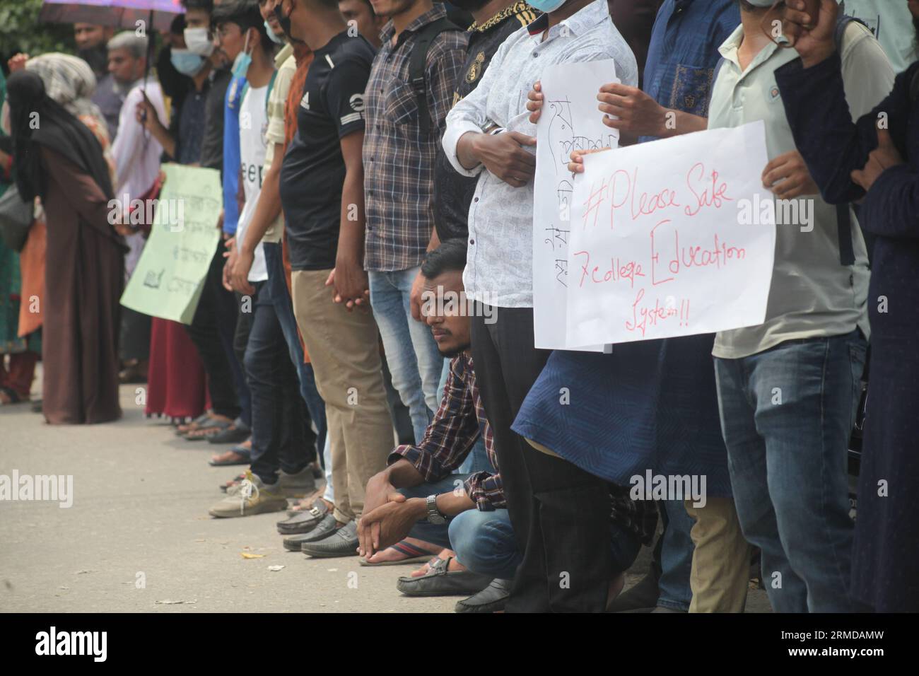 Dhaka, Bangladesh. August 27, 2023. Students of seven colleges ...