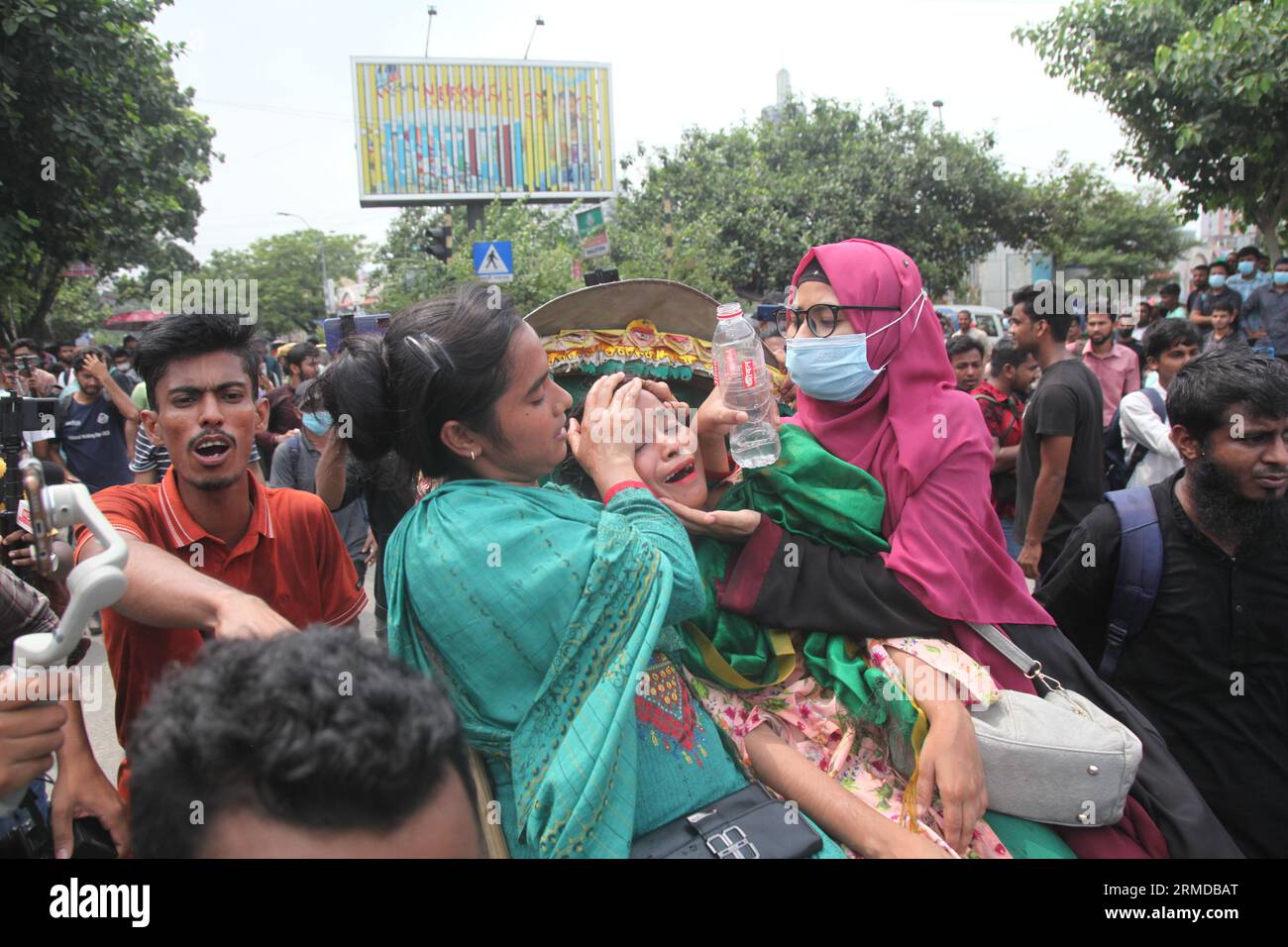 Dhaka, Bangladesh. August 27, 2023. Students of seven colleges affiliated to Dhaka University ...