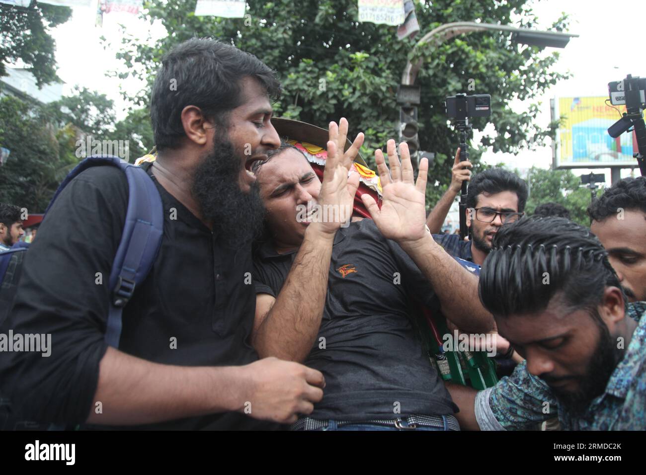 Dhaka, Bangladesh. August 27, 2023. Students of seven colleges ...