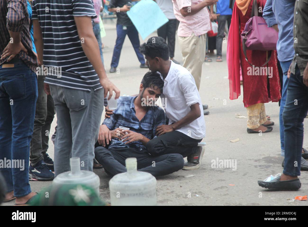 Dhaka, Bangladesh. August 27, 2023. Students of seven colleges ...