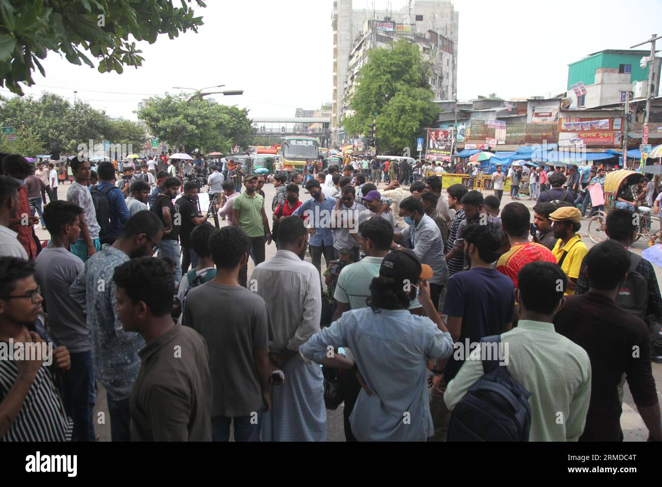 Dhaka, Bangladesh. August 27, 2023. Students of seven colleges ...
