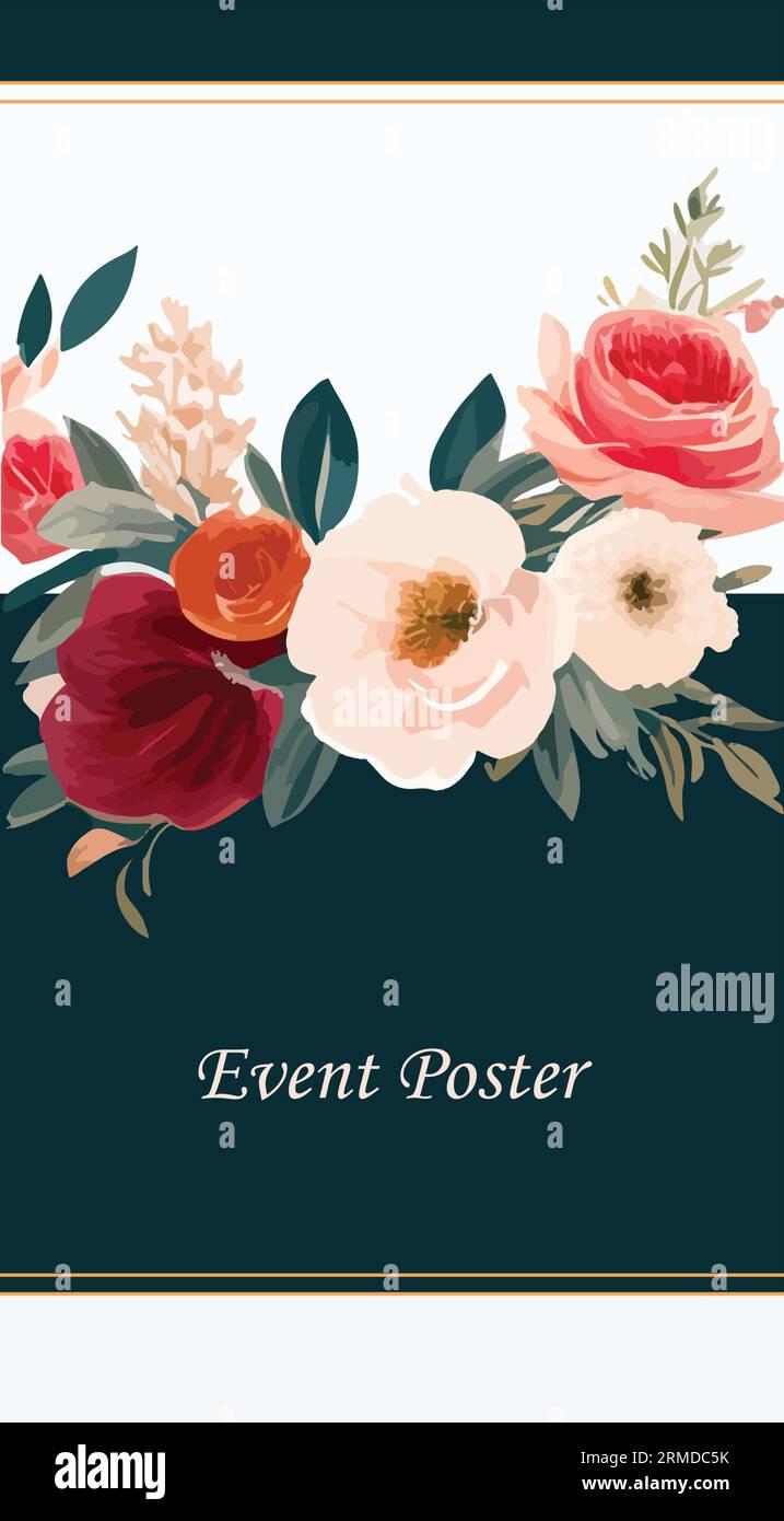 floral frame invitation card Stock Vector Image & Art - Alamy