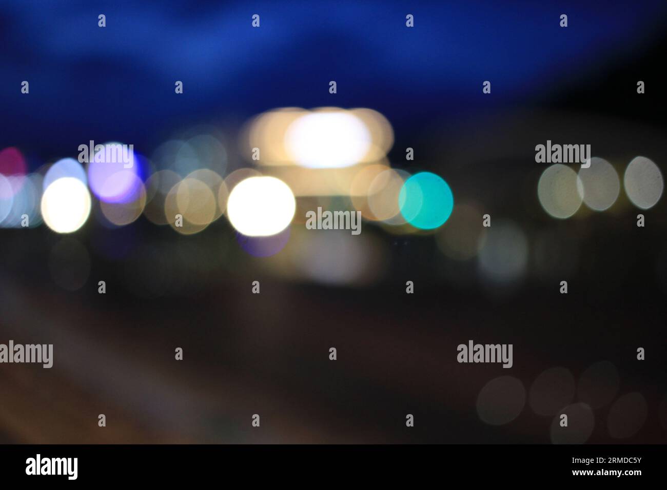 Summer night view and colorful round bokeh of Namgang River in Jinju-si ...