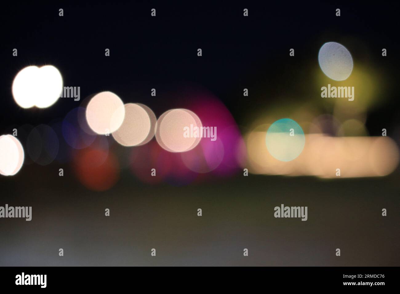 Summer night view and colorful round bokeh of Namgang River in Jinju-si ...