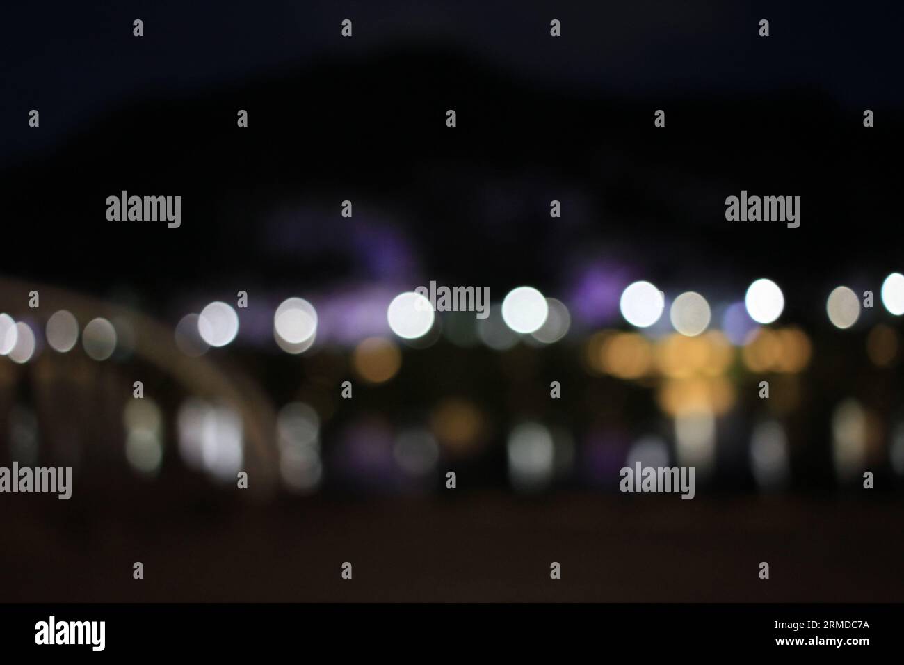 Summer night view and colorful round bokeh of Namgang River in Jinju-si ...