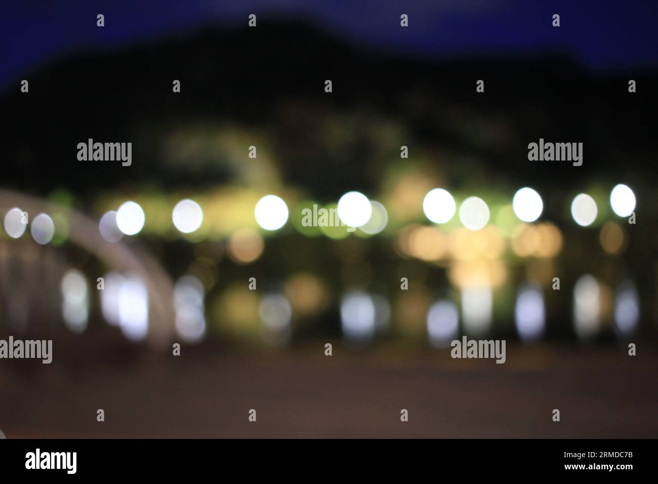 Summer night view and colorful round bokeh of Namgang River in Jinju-si ...