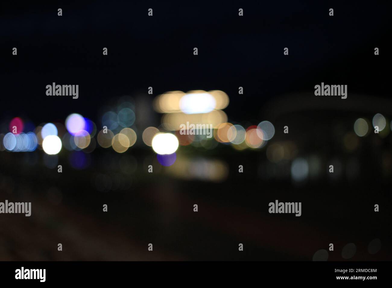 Summer night view and colorful round bokeh of Namgang River in Jinju-si ...