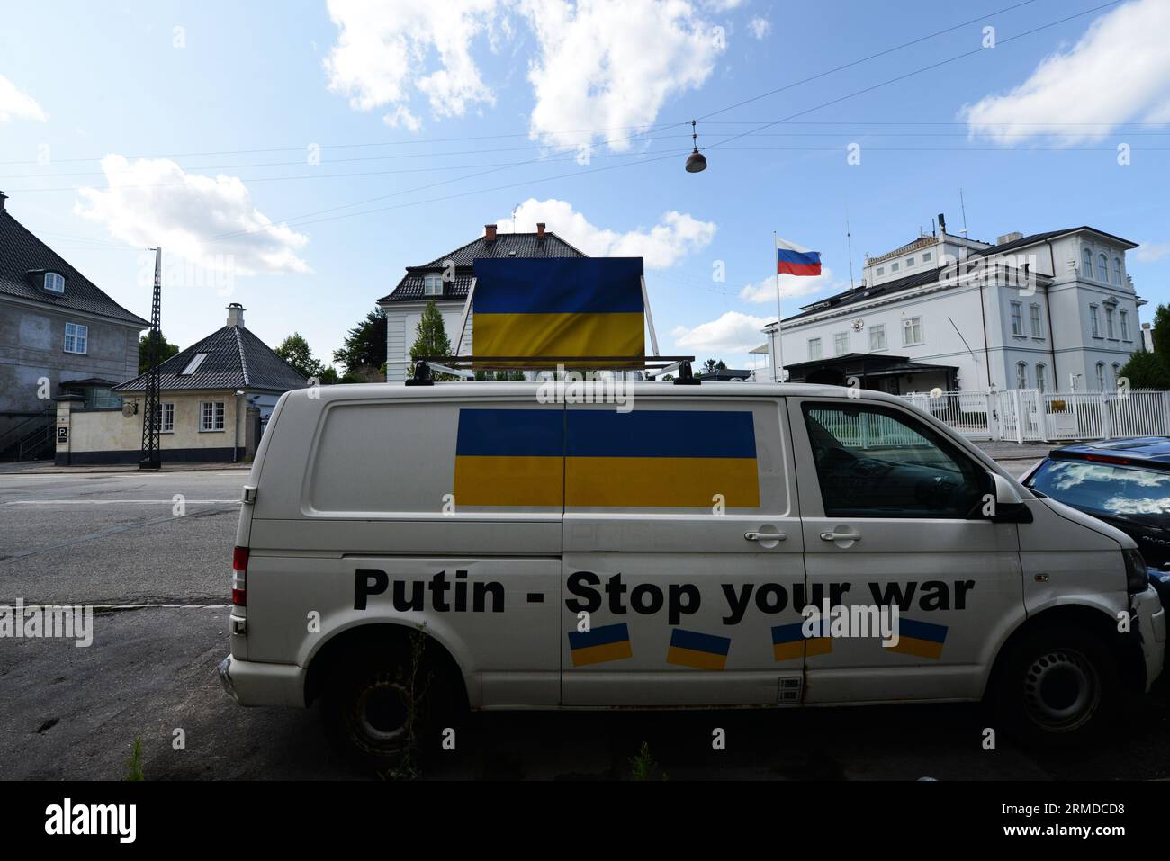 'Putin - Stop your war' protest opposite the Russian embassy in ...