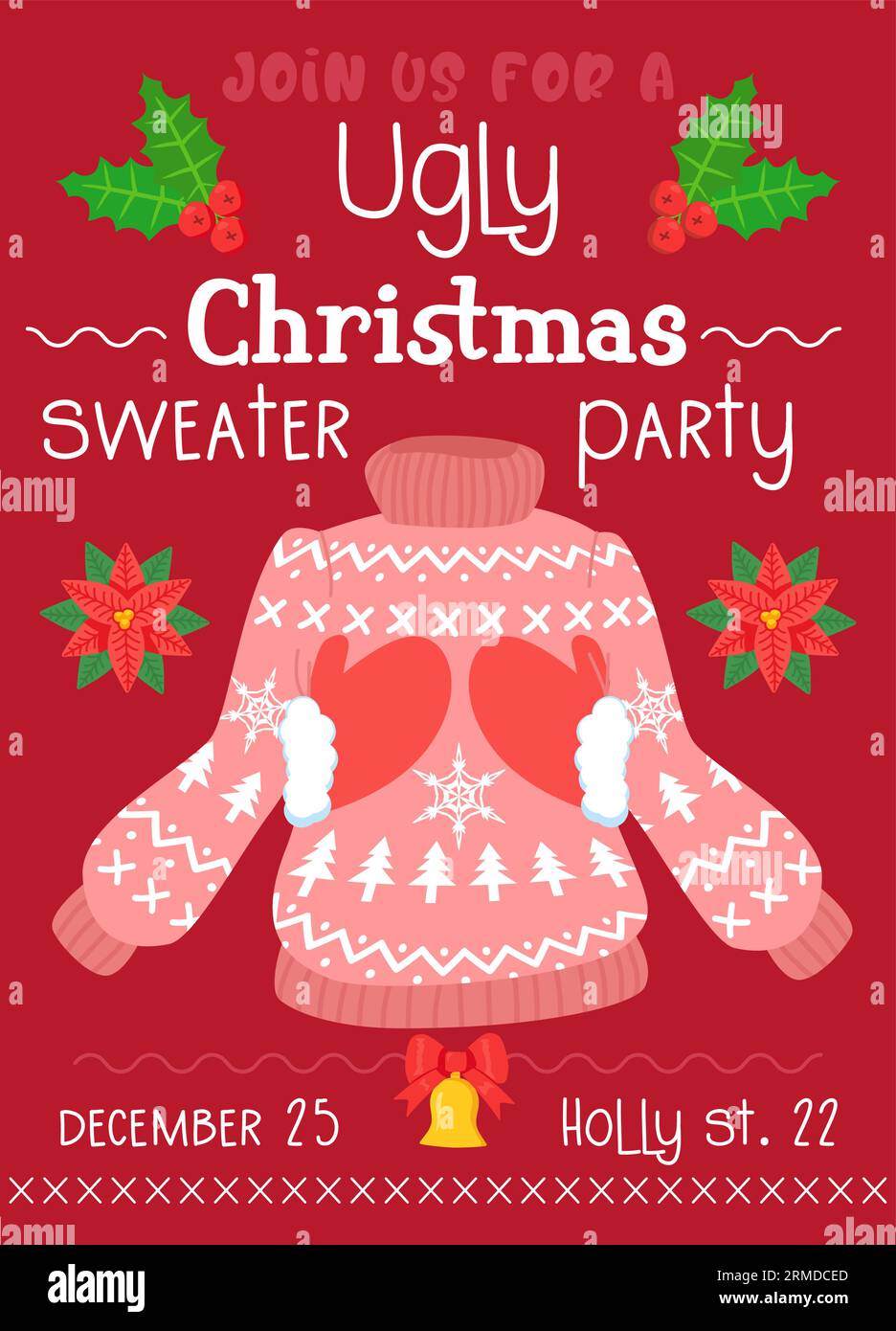 ugly sweater party invitation. Christmas winter sweaters with different ...