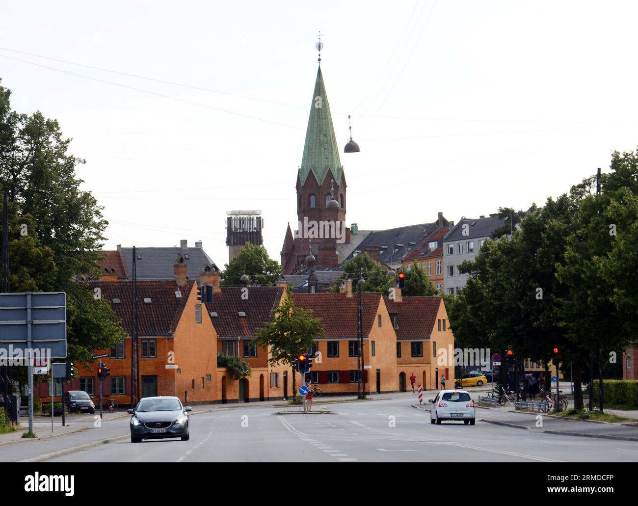 The colorful Nyboder neighborhood in Copenhagen, Denmark Stock Photo ...