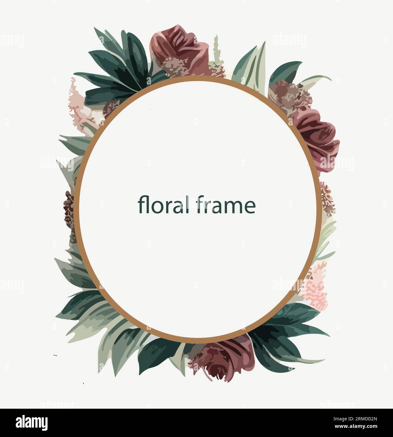 Round floral pink frame Stock Vector Images - Alamy