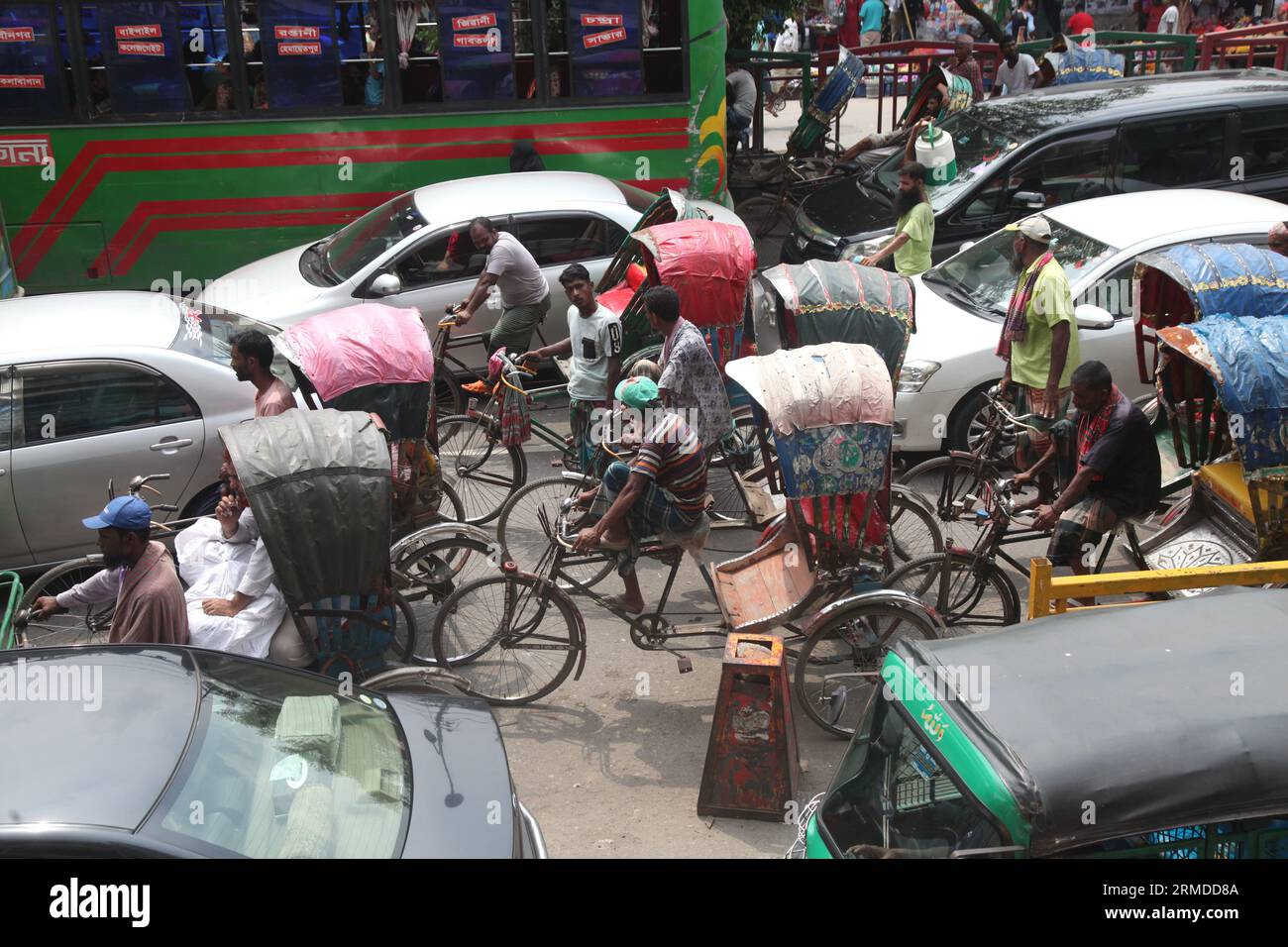 Dhaka, Bangladesh. August 27, 2023. A general view shows, Rickshaw ...