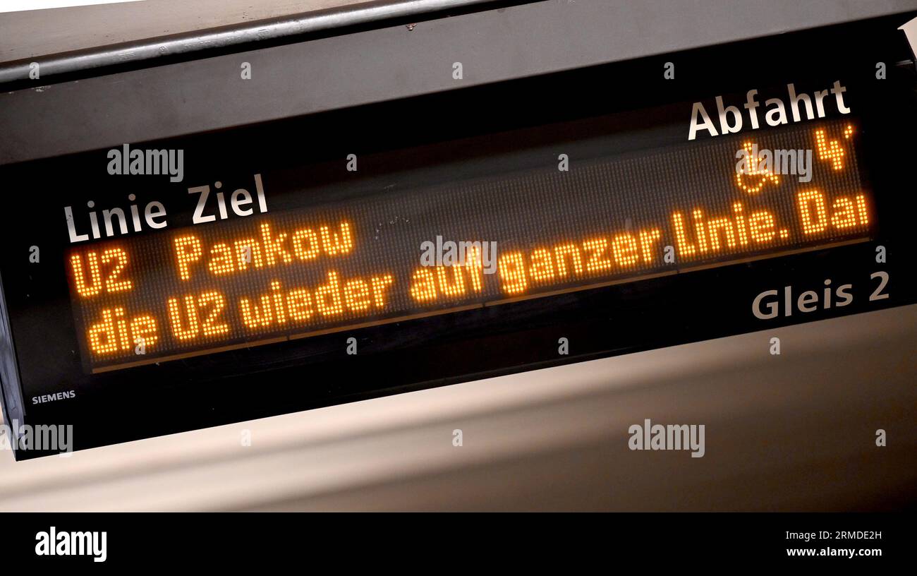 Berlin, Germany. 28th Aug, 2023. The electronic display at ...
