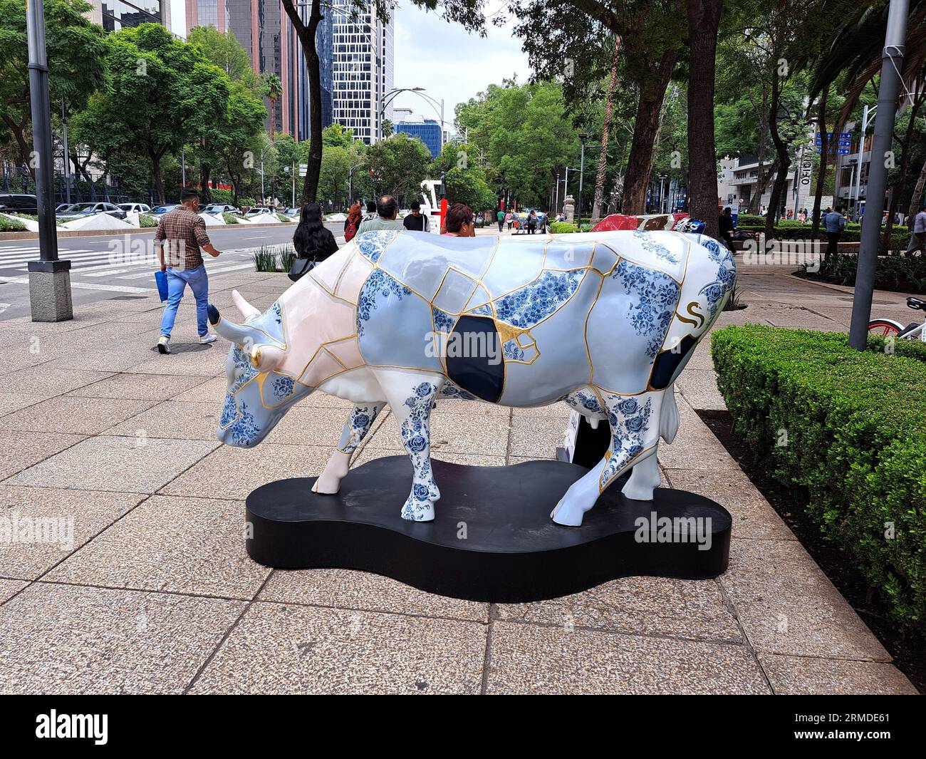Mexico City, Mexico - August 23, 2023: Cow Parade in Paseo de la ...
