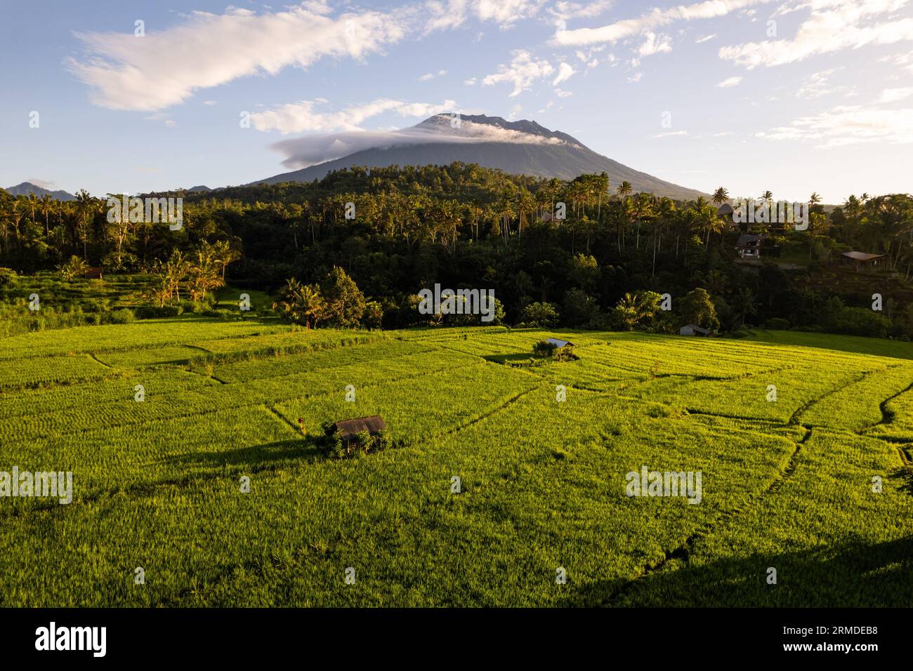 Aerial view mount agung in hi-res stock photography and images - Alamy