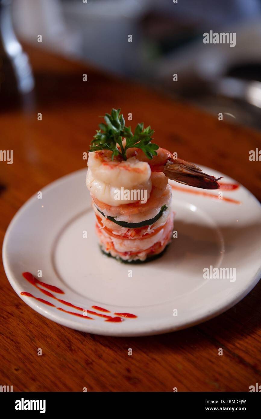 Crab and Shrimp Tower ready to serve Stock Photo - Alamy