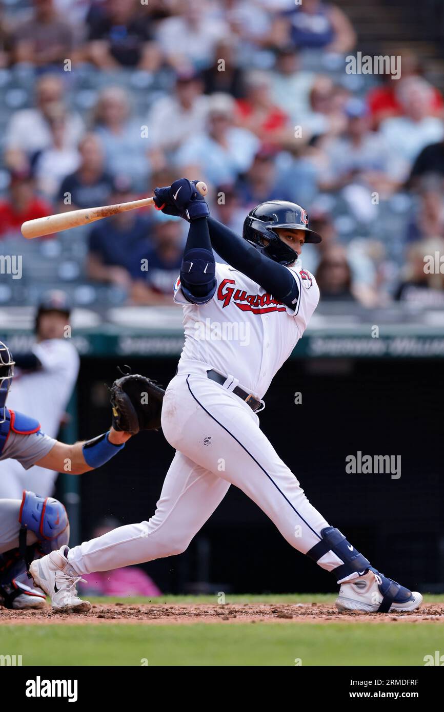 CLEVELAND, OH - AUGUST 24: Cleveland Guardians catcher Bo Naylor (23 ...