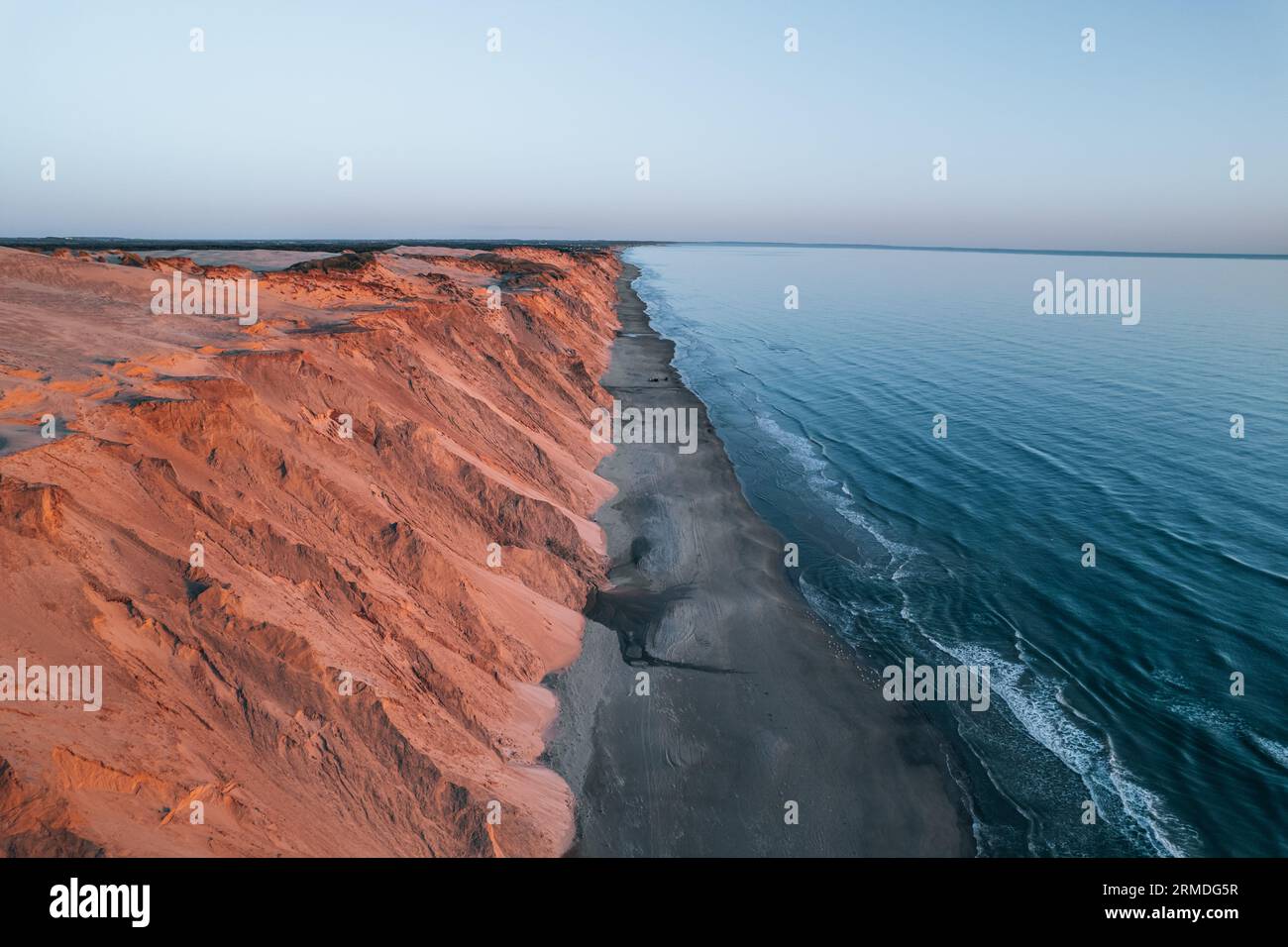 Aerial Drone Photo of the Danish coastline at North Sea during sunset ...