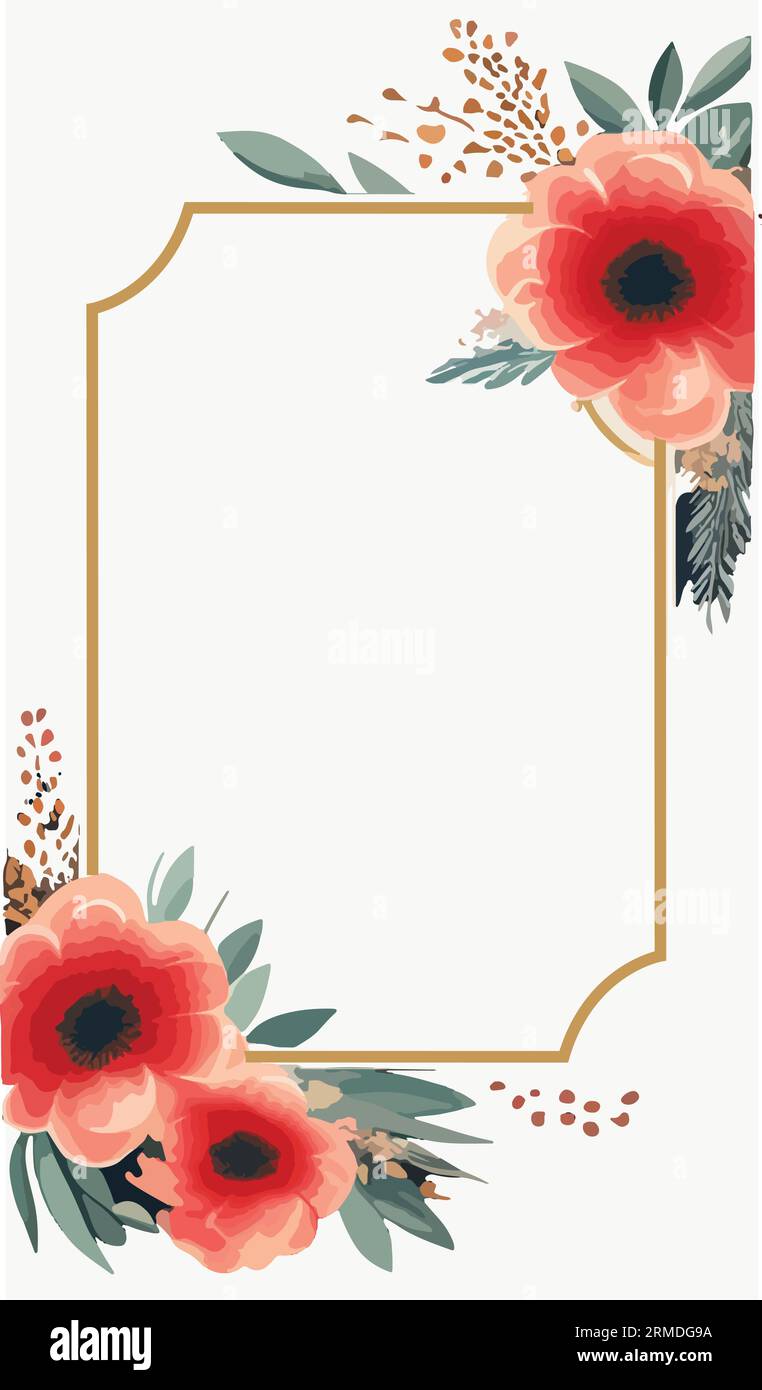 floral frame invitation card design vector Stock Vector Image & Art - Alamy