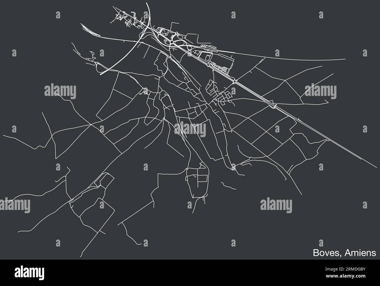 Street roads map of the BOVES COMMUNE, AMIENS Stock Vector Image & Art ...