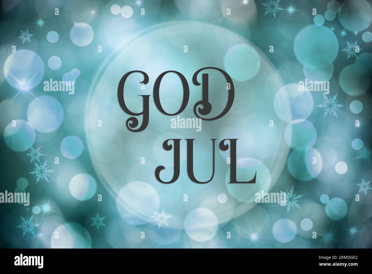 Blue and Blurry Christmas Background With Swedish Text God Jul Stock ...