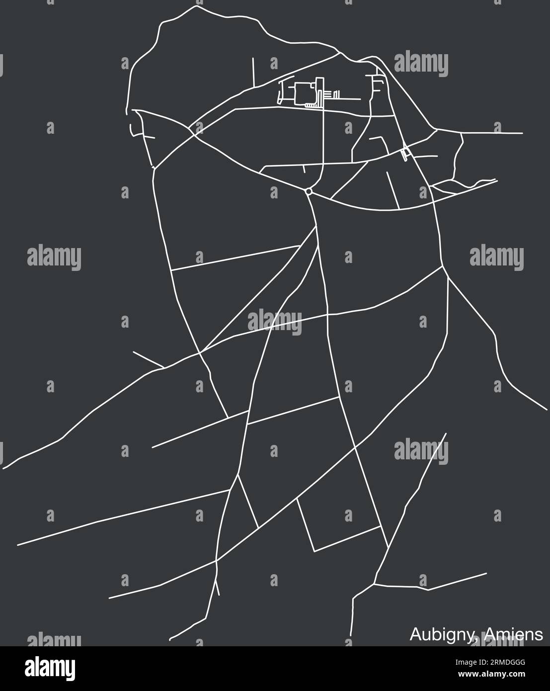 Street roads map of the AUBIGNY COMMUNE, AMIENS Stock Vector Image ...