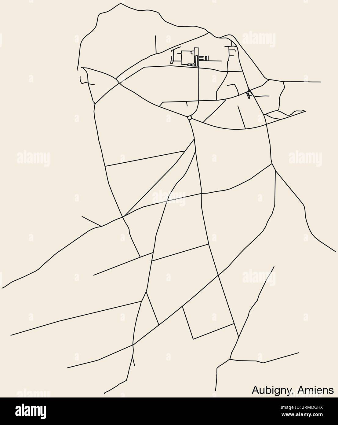 Street roads map of the AUBIGNY COMMUNE, AMIENS Stock Vector Image ...