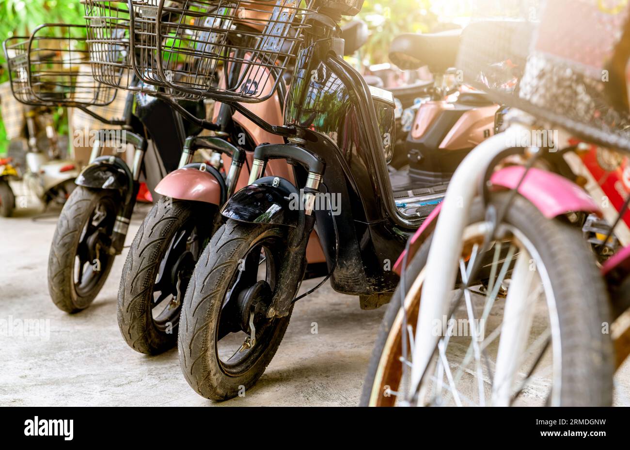 Bike station. Bicycle and electric bike station for rent to travel in ...