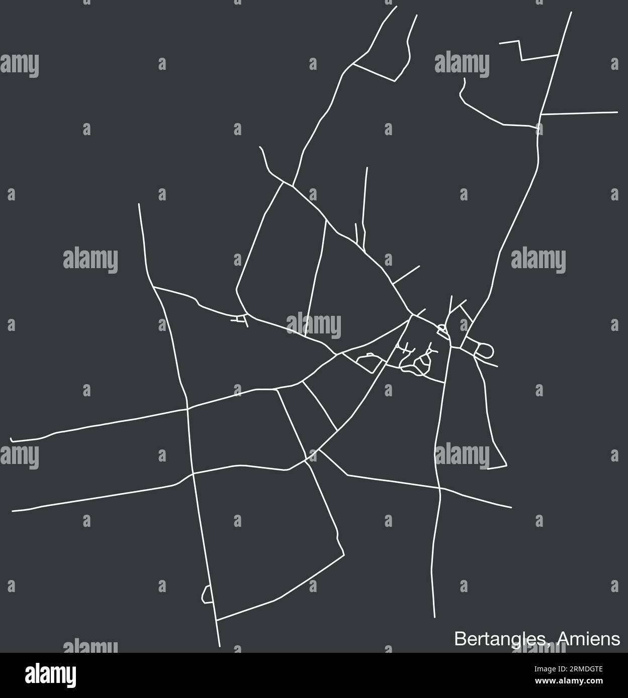 Street roads map of the BERTANGLES COMMUNE, AMIENS Stock Vector Image ...