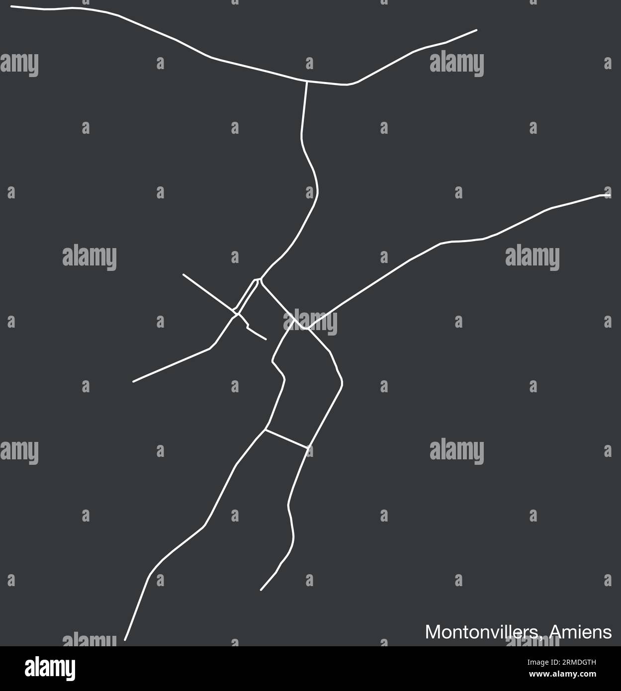 Street roads map of the MONTONVILLERS COMMUNE, AMIENS Stock Vector ...