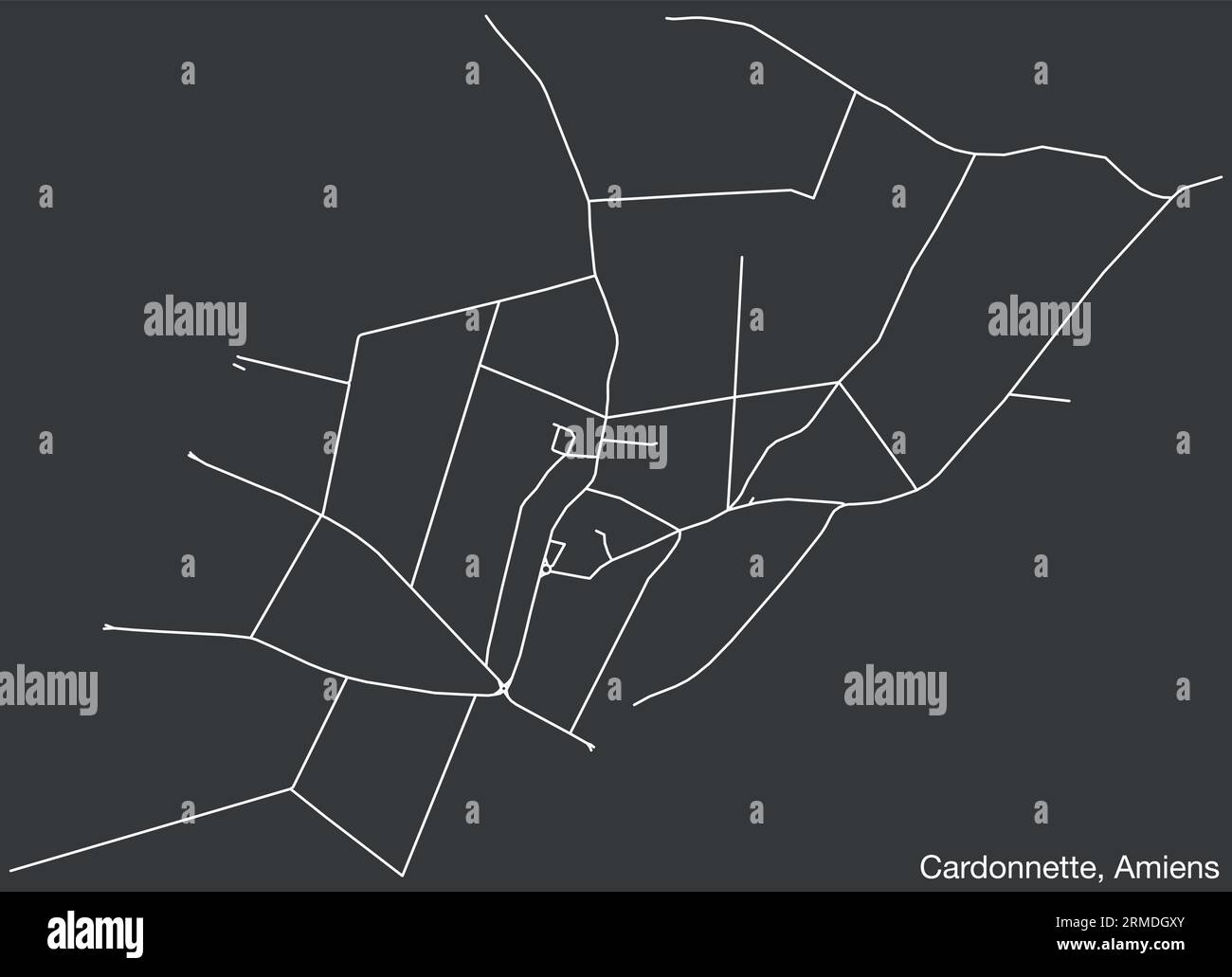 Street roads map of the CARDONNETTE COMMUNE, AMIENS Stock Vector Image ...