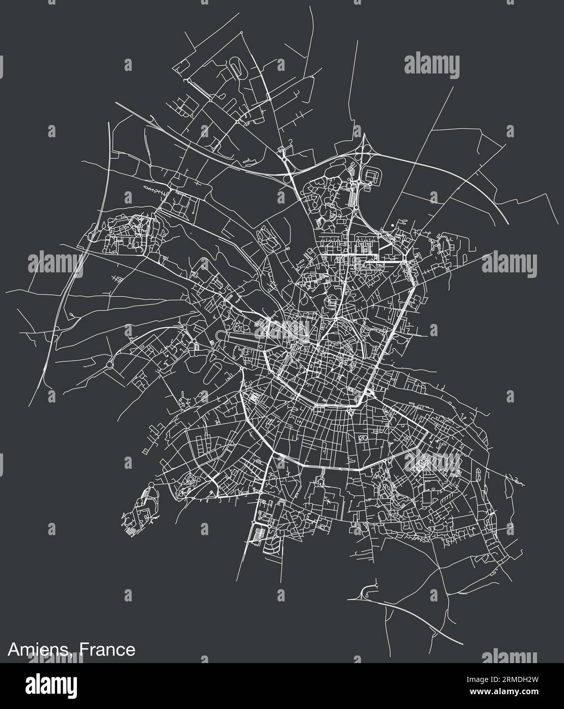 Street roads map of AMIENS, FRANCE Stock Vector Image & Art - Alamy