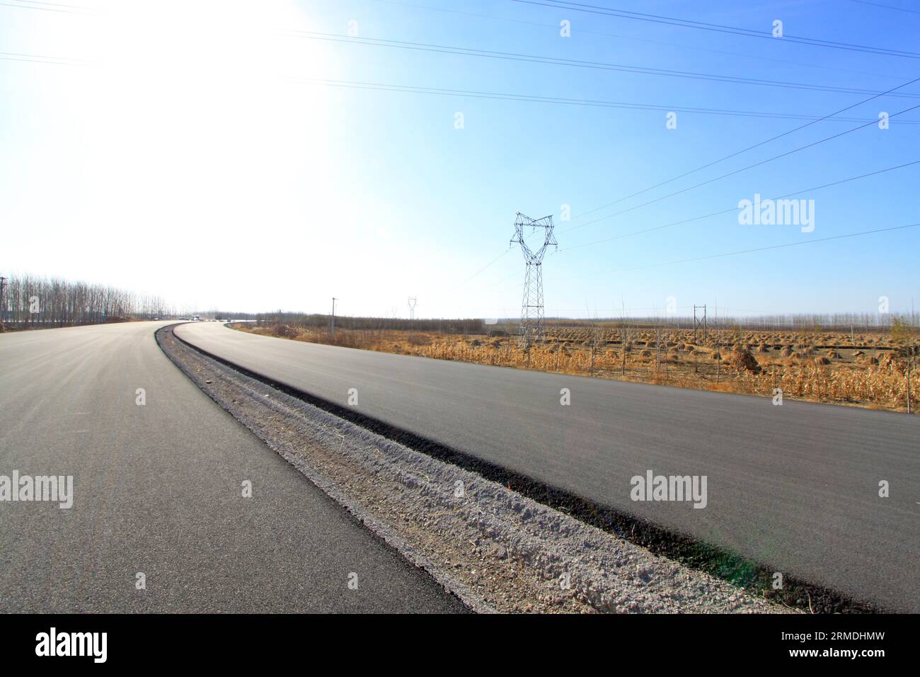 yet passable highway, in the north, China Stock Photo - Alamy