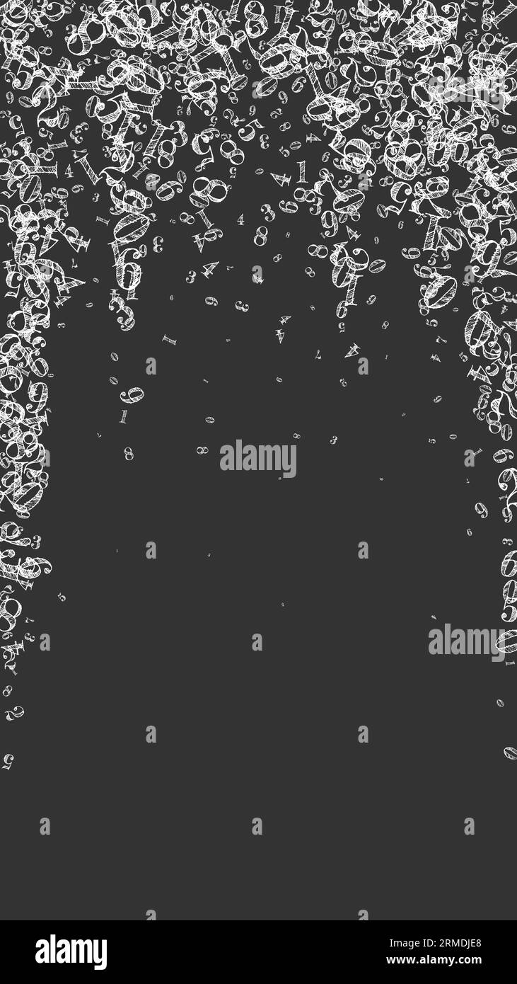 Flying digits and numbers. School math notebook cover. Back to school ...