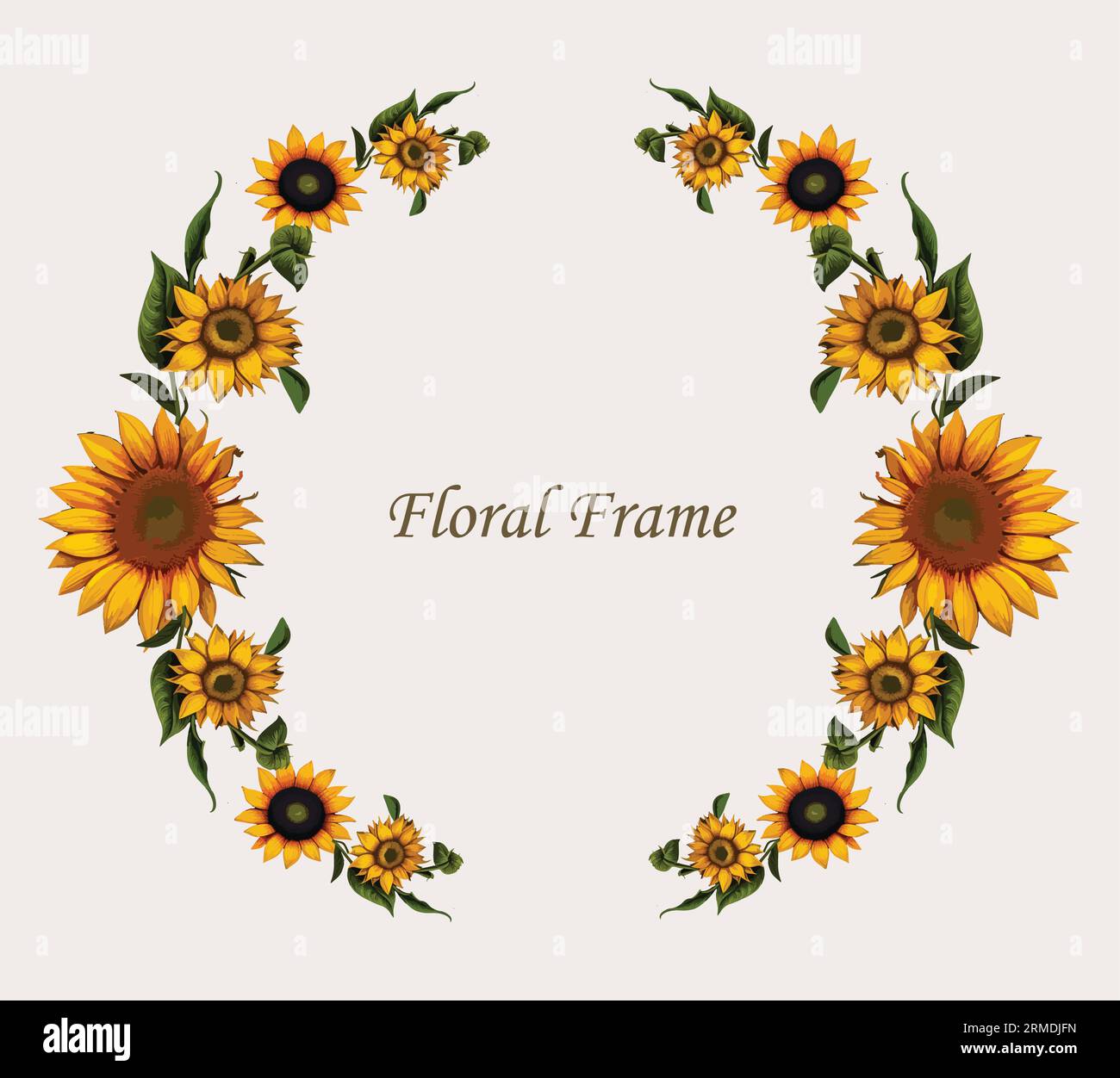 sunflower border floral frame Stock Vector Image & Art - Alamy